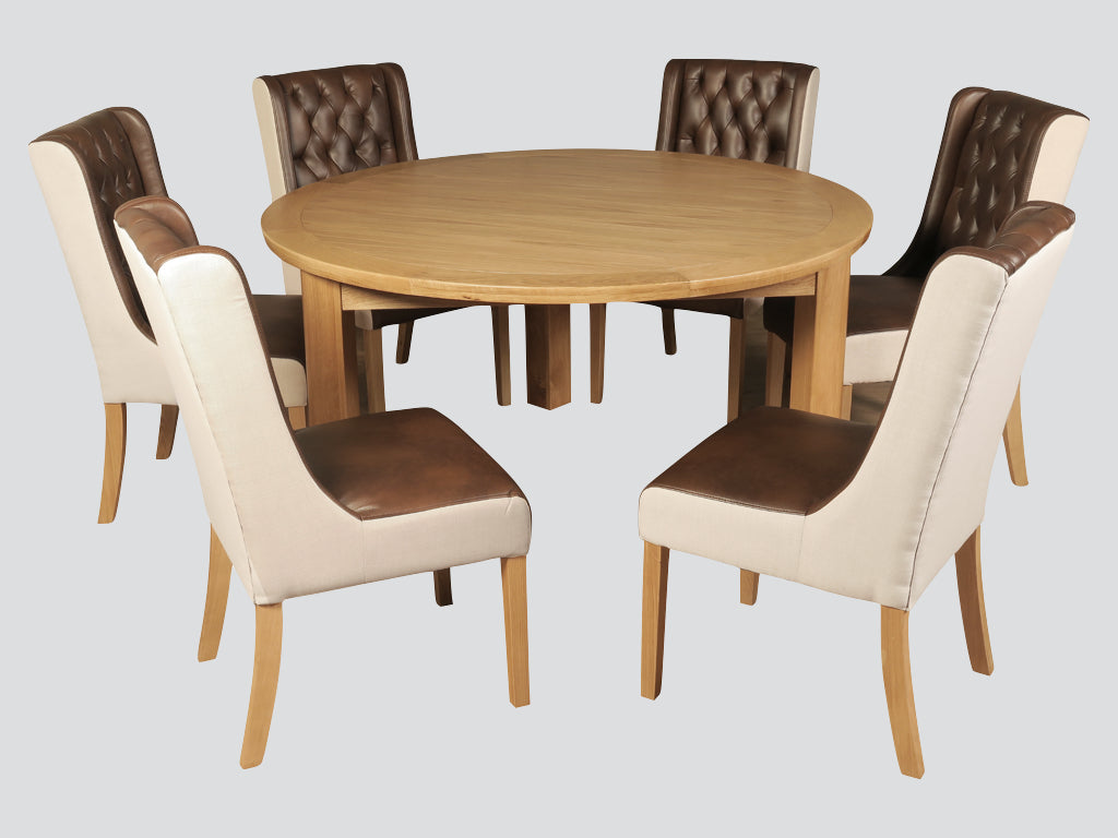 Treviso - 150cm Round Table & Oliva Chairs – Spencer James Furniture